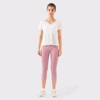 China 2021 summer European and American style new women's two-piece yoga suit sports loose tops breathable Hip lift fitness pants for sale