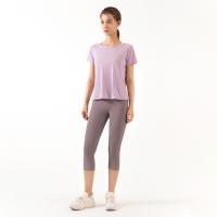 China 2021 summer European and American style new women's two-piece yoga suit sports loose tops breathable Hip lift fitness pants for sale