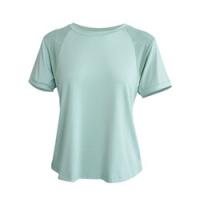 China 2021 new ladies net yarn stitching sportswear loose comfortable breathable and quick-drying running sports yoga top for sale