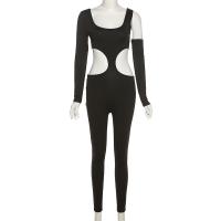 China New the autumn women long sleeve gym wear high waist and sexy butt filt hollowed-out tight yoga set sport jumpsuits for sale