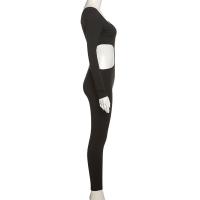 China New the autumn women long sleeve gym wear high waist and sexy butt filt hollowed-out tight yoga set sport jumpsuits for sale