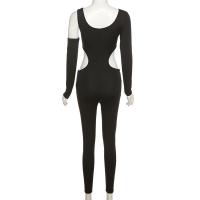 China New the autumn women long sleeve gym wear high waist and sexy butt filt hollowed-out tight yoga set sport jumpsuits for sale