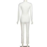 China new the autumn women long sleeve gym wear high waist and sexy hollowed-out tight sportswear one piece casual jumpsuits for sale