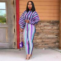 China New autumn women high waist fashion printed gym wear  butt Lift tight yoga Pants Women colorful stripe leisure trouser for sale