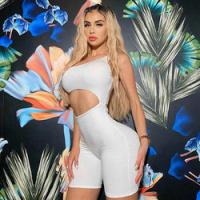 China summer new women  sexy openwork slim rompers ladies fashion  bodysuit one shoulder jumpsuit sport suit ems for sale