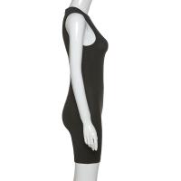 China New Arrivals Summer Fashion Women Casual round Neck Sleeveless Slim Short Pants Solid Romper Jumpsuit for sale