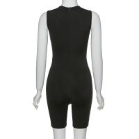China New Arrivals Summer Fashion Women Casual round Neck Sleeveless Slim Short Pants Solid Romper Jumpsuit for sale