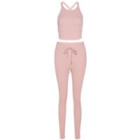 China 2021 summer new thread breathable women's solid color sportswear high waist yoga set two pieces tight sport suit ems for sale