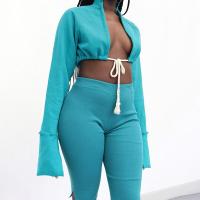 China 2020 new autumn Lace Up Hollow Out Hooded coat For Women Solid color Loose Long Sleeve Hoodies Casual Street wear Lady crop Tops for sale