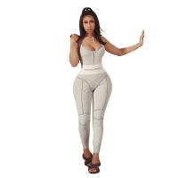 China Top ranking suppliers Sexy Jumpsuit Joggers Sportswear Sleeveless Solid Women Club Outfits Rompers for sale