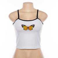 China new fashion tie-dye color butterfly printed  slim crop top women summer tank for sale