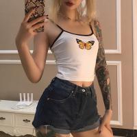 China new fashion tie-dye color butterfly printed  slim crop top women summer tank for sale
