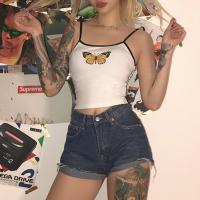 China new fashion tie-dye color butterfly printed  slim crop top women summer tank for sale