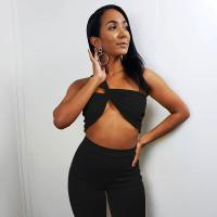 China 2021 summer new sexy one shoulder sportswear new design yoga black lightweight sports outfits women yoga set for sale