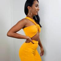 China 2021 summer new sexy one shoulder sportswear new design yoga black lightweight sports outfits women yoga set for sale