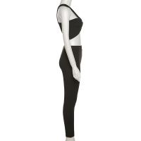 China 2021 summer new sexy one shoulder sportswear new design yoga black lightweight sports outfits women yoga set for sale