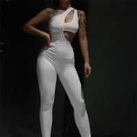 China 2021 new autumn Stretch Cut Out One Piece Jumpsuit Sports Activewear Skinny One Shoulder Women sportswear for sale