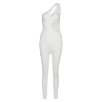 China 2021 new autumn Stretch Cut Out One Piece Jumpsuit Sports Activewear Skinny One Shoulder Women sportswear for sale