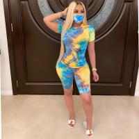 China Wholesale new European and American style women's two-piece sportswear tie-dye craft round neck fashion casual clothes for sale