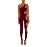 China 2021 new women's summer high waist self-cultivation hip-lifting yogawear oblique shoulders backless side hollow sexy jumpsuit for sale