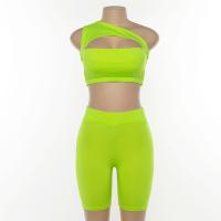 China Women Active Wear Set High Quality Cheap Tracksuits Sexy Hollow Out One Shoulder Sportswear yoga fitness wear for sale