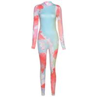 China ladies Sexy Jumpsuit Long Sleeve One Piece sportswear Women back Zipper Length printed yoga set sport suit yoga fitness wear for sale
