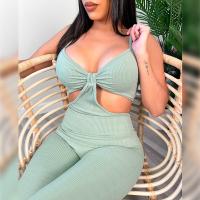 China hot sell female sexy backless gym wear sleeveless hollow-out one piece yoga set tight casual jumpsuits yoga fitness wear for sale