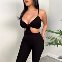 China hot sell female sexy backless gym wear sleeveless hollow-out one piece yoga set tight casual jumpsuits yoga fitness wear for sale