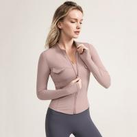 China Custom Flexible Active Wear Women Long Sleeve sportswear Ladies Yoga Jackets Quick-drying fitness clothes Full Zip Yoga Coat for sale