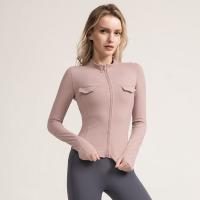 China Custom Flexible Active Wear Women Long Sleeve sportswear Ladies Yoga Jackets Quick-drying fitness clothes Full Zip Yoga Coat for sale