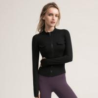 China Custom Flexible Active Wear Women Long Sleeve sportswear Ladies Yoga Jackets Quick-drying fitness clothes Full Zip Yoga Coat for sale
