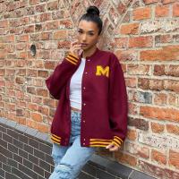 China New autumn winter women splicing long sleeve coat Fashion Letter embroidery jacket baseball sportswear for sale