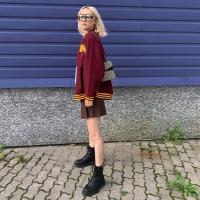 China New autumn winter women splicing long sleeve coat Fashion Letter embroidery jacket baseball sportswear for sale