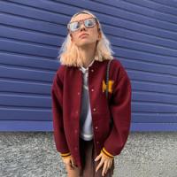 China New autumn winter women splicing long sleeve coat Fashion Letter embroidery jacket baseball sportswear for sale