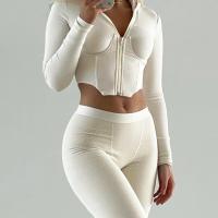 China Hot sale Gym wear For Women Workout fitness clothes High Waist Sports set Yoga Long sleeve Crop Top Legging yoga Set for sale