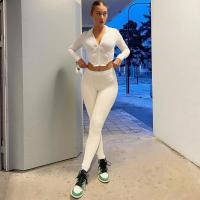 China Hot sale Gym wear For Women Workout fitness clothes High Waist Sports set Yoga Long sleeve Crop Top Legging yoga Set for sale