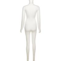 China hot sale women long sleeve jumpsuit 2021 new design solid color hollow out bodycon cross bandage sportswear in stock for sale