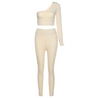 China New Arrival Long Sleeves crop Top Seamless Activewear Breathable sportswear solid color Yoga sets sport suit girls clothing for sale
