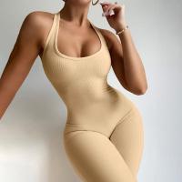 China 2021 women Summer jumpsuit new design suspender vest one piece leisure yoga clothes tight short sports suit for sale
