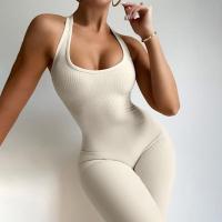 China 2021 women Summer jumpsuit new design suspender vest one piece leisure yoga clothes tight short sports suit for sale