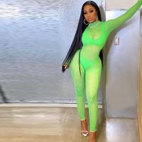 China Sexy mesh see-through solid color breathable tight casual sports jumpsuit for summer women's one piece sportswear for sale