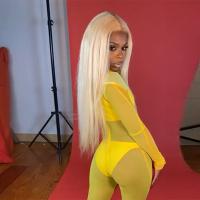 China Sexy mesh see-through solid color breathable tight casual sports jumpsuit for summer women's one piece sportswear for sale