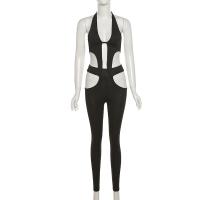 China 2021 summer new fashion sportsuit include women's irregular low-cut sexy hollow vest and tight long yoga pants for sale