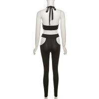 China 2021 summer new fashion sportsuit include women's irregular low-cut sexy hollow vest and tight long yoga pants for sale