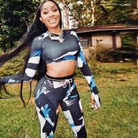 China Wholesale gym workout sports sets women tight breathable yoga set fitness long sleeve 2 piece sportswear for sale