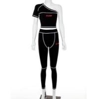 China Spring Fashion Women One Off-the-Shoulder Single Sleeve Long Pants Slim  Fitness Yoga sportswear crop top for sale