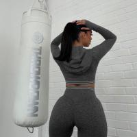China 2021 New Arrival ladies solid color fitness clothes famous brand women breathable casual sports suit two pieces sportswear for sale