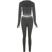 China 2021 New Arrival ladies solid color fitness clothes famous brand women breathable casual sports suit two pieces sportswear for sale