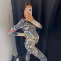 China new design ladies fashion restoring ancient ways China-style printed long sleeve gym wear high waist skinny casual jumpsuits for sale