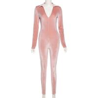 China Wholesale Custom Women Yoga Set Velvet Lapel High Waist Tight Suit Ladies Casual Fitness Sports Jumpsuits for sale